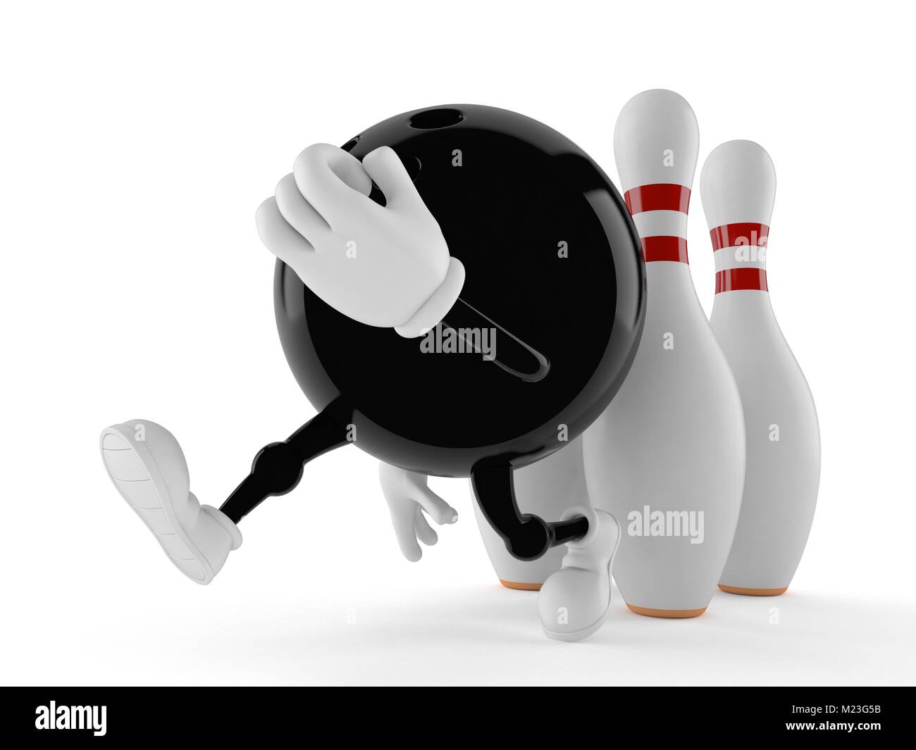 Bowling character running on white background Stock Photo - Alamy