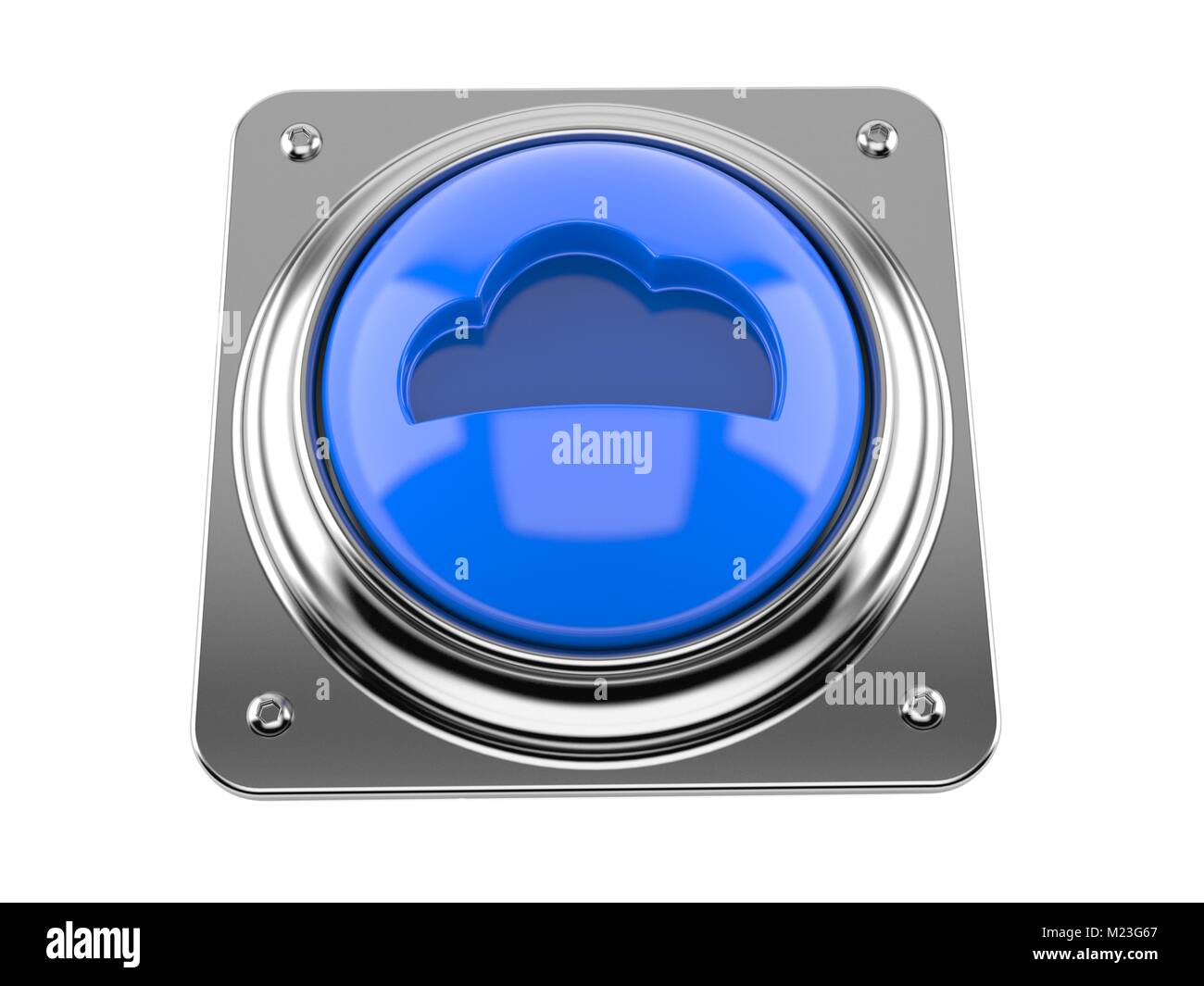 Cloud push button isolated on white background Stock Photo - Alamy