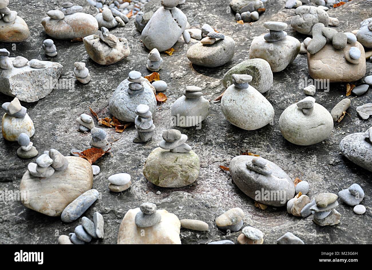 small stone mounds Stock Photo - Alamy