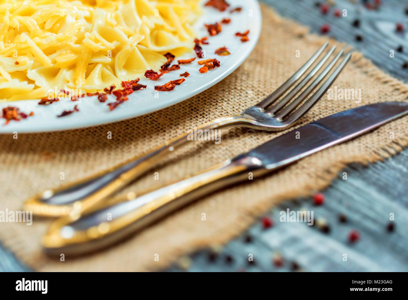 Traditional Italian pasta or fussili with cheese Stock Photo - Alamy