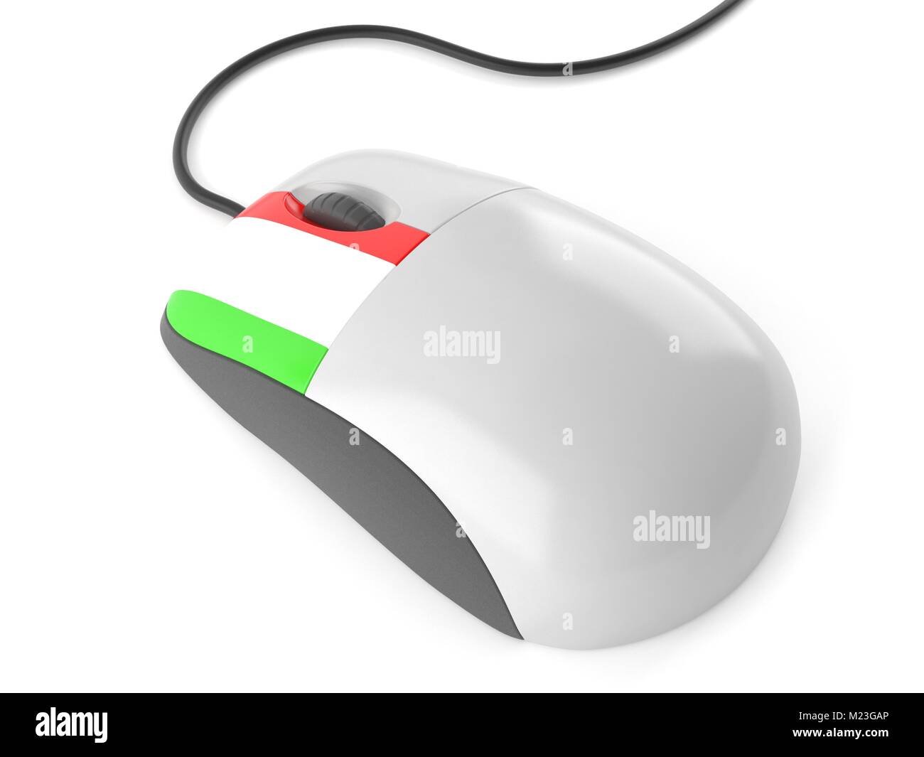 Italy computer mouse isolated on white background Stock Photo - Alamy