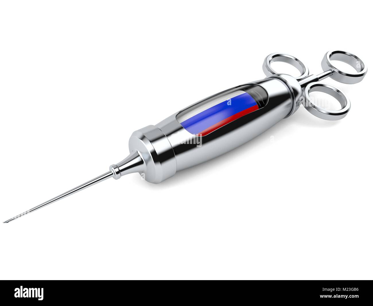 Syringe with russian flag isolated on white background Stock Photo - Alamy