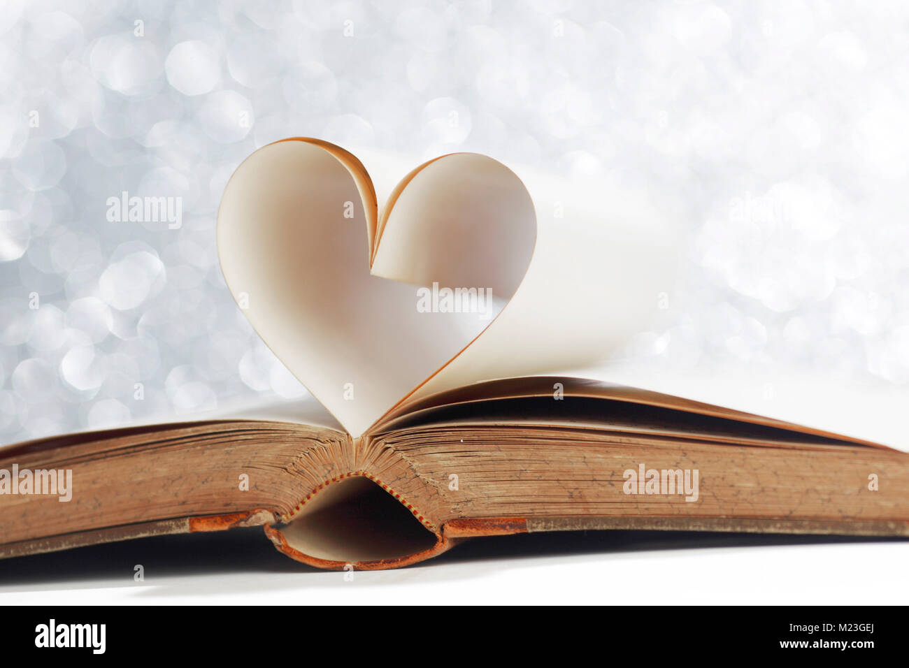 Heart made from book pages, love reading, Valentines day concept Stock ...