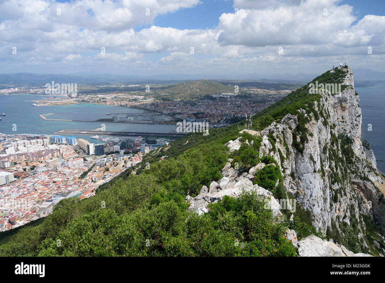 Gibraltar, Aerial view from the Rock Stock Photo - Alamy