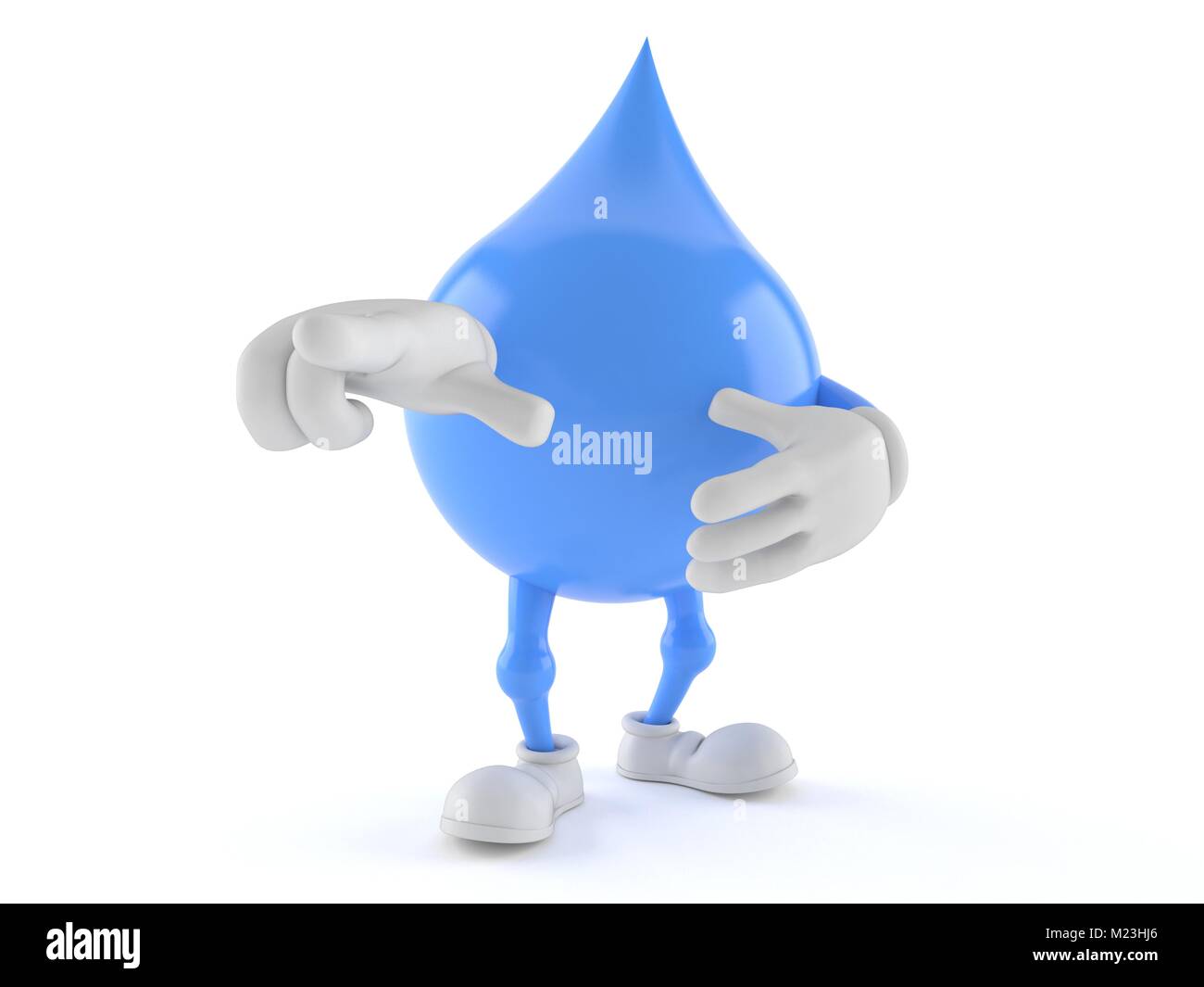Water drop character isolated on white background Stock Photo - Alamy