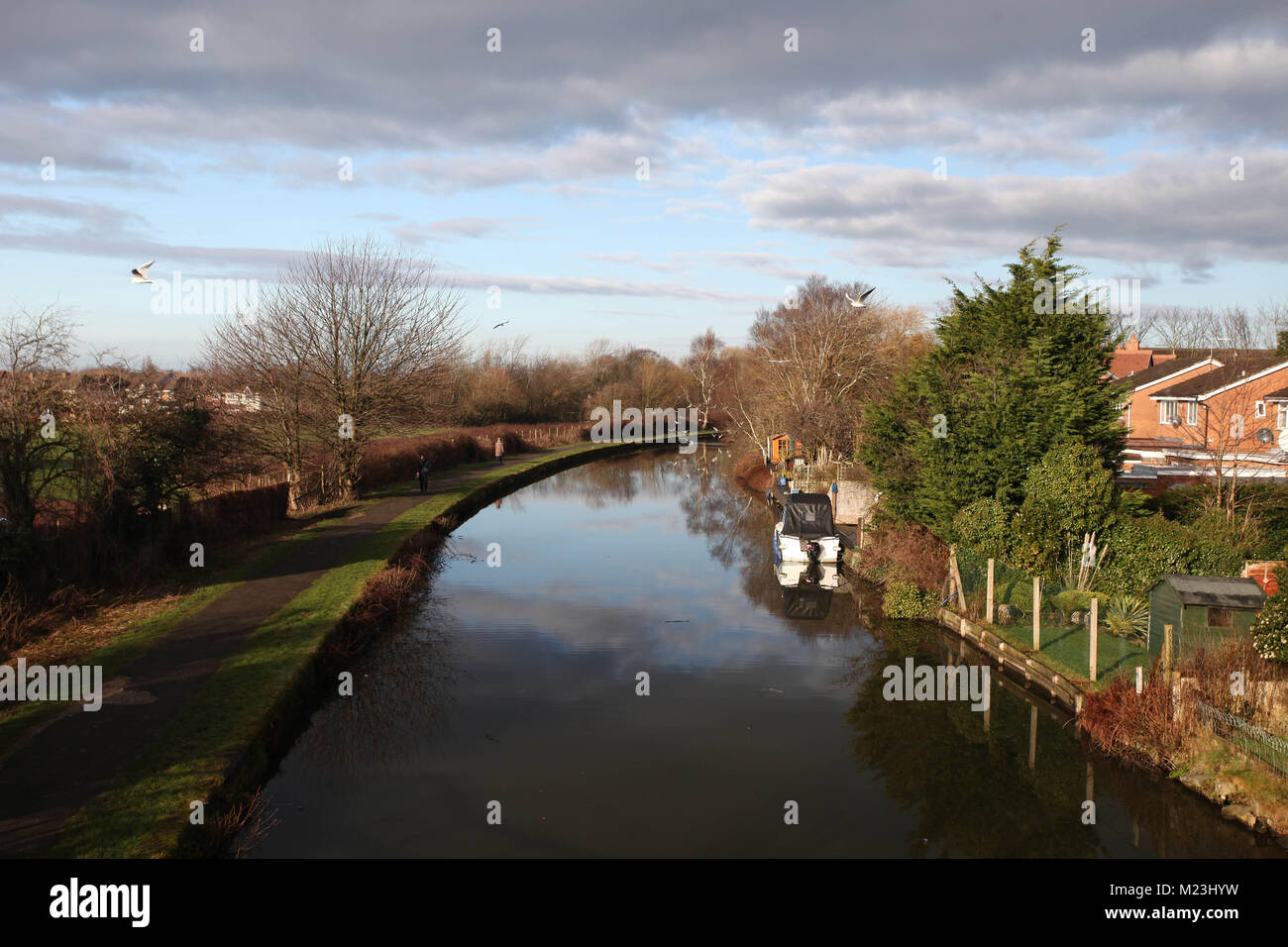 Canal, winter time, Maghull Stock Photo - Alamy