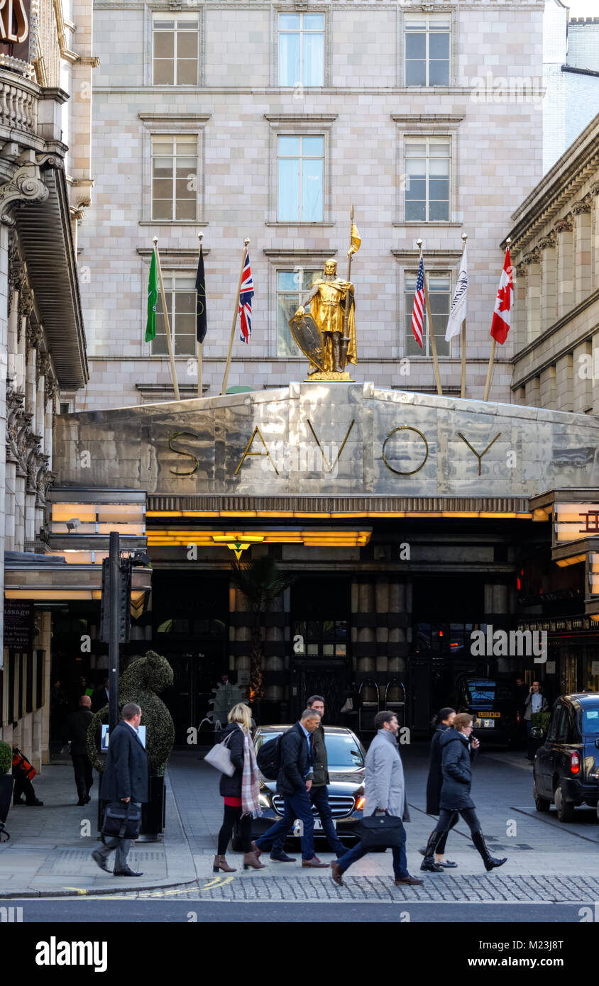 Savoy Hotel on Strand in London England United Kingdom UK Stock Photo ...