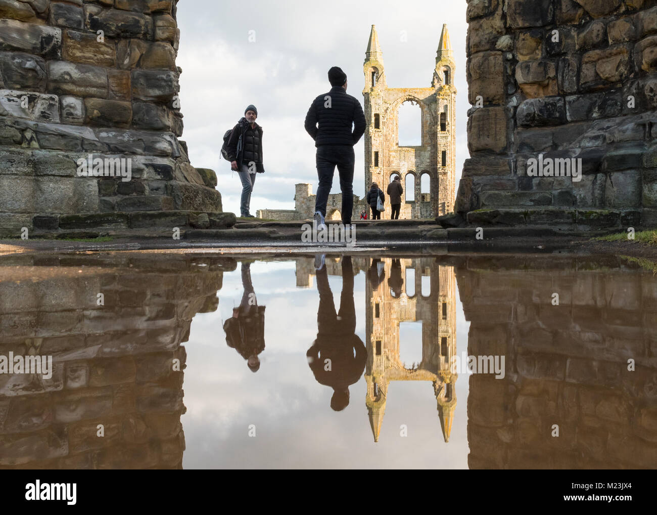 St Andrews Cathedral reflections, St Andrews, Fife, Scotland, UK Stock ...