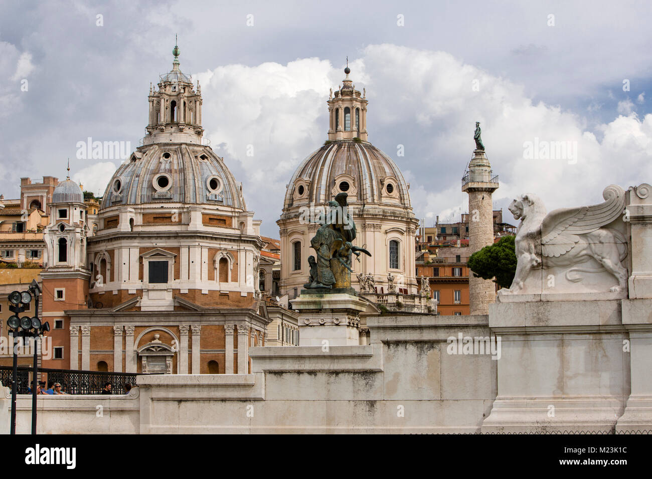 Domes in Rome skyline near Monumento Nazionale, Italy Stock Photo - Alamy