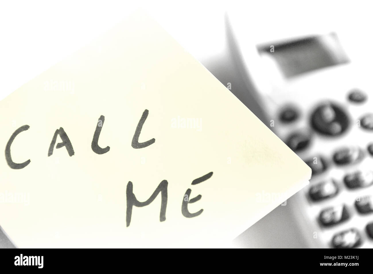 Call Me Note and Phone Stock Photo - Alamy