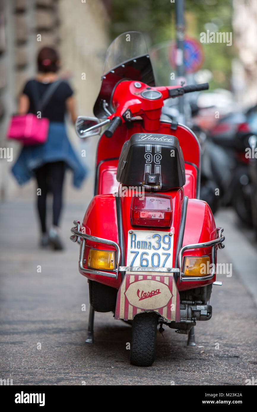 Iconic Vespa in Rome, Italy Stock Photo - Alamy