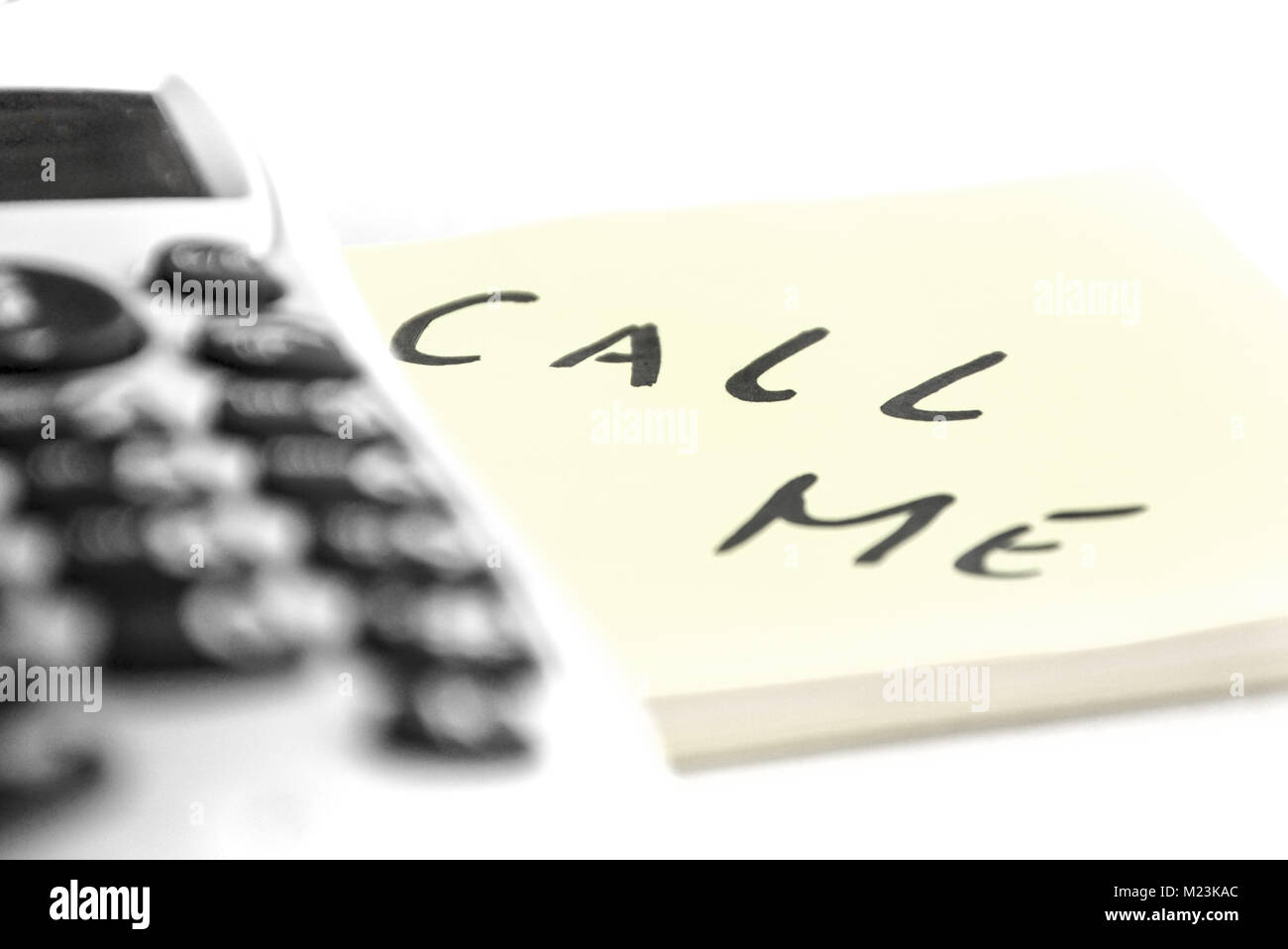 Call Me Note and Phone Stock Photo - Alamy