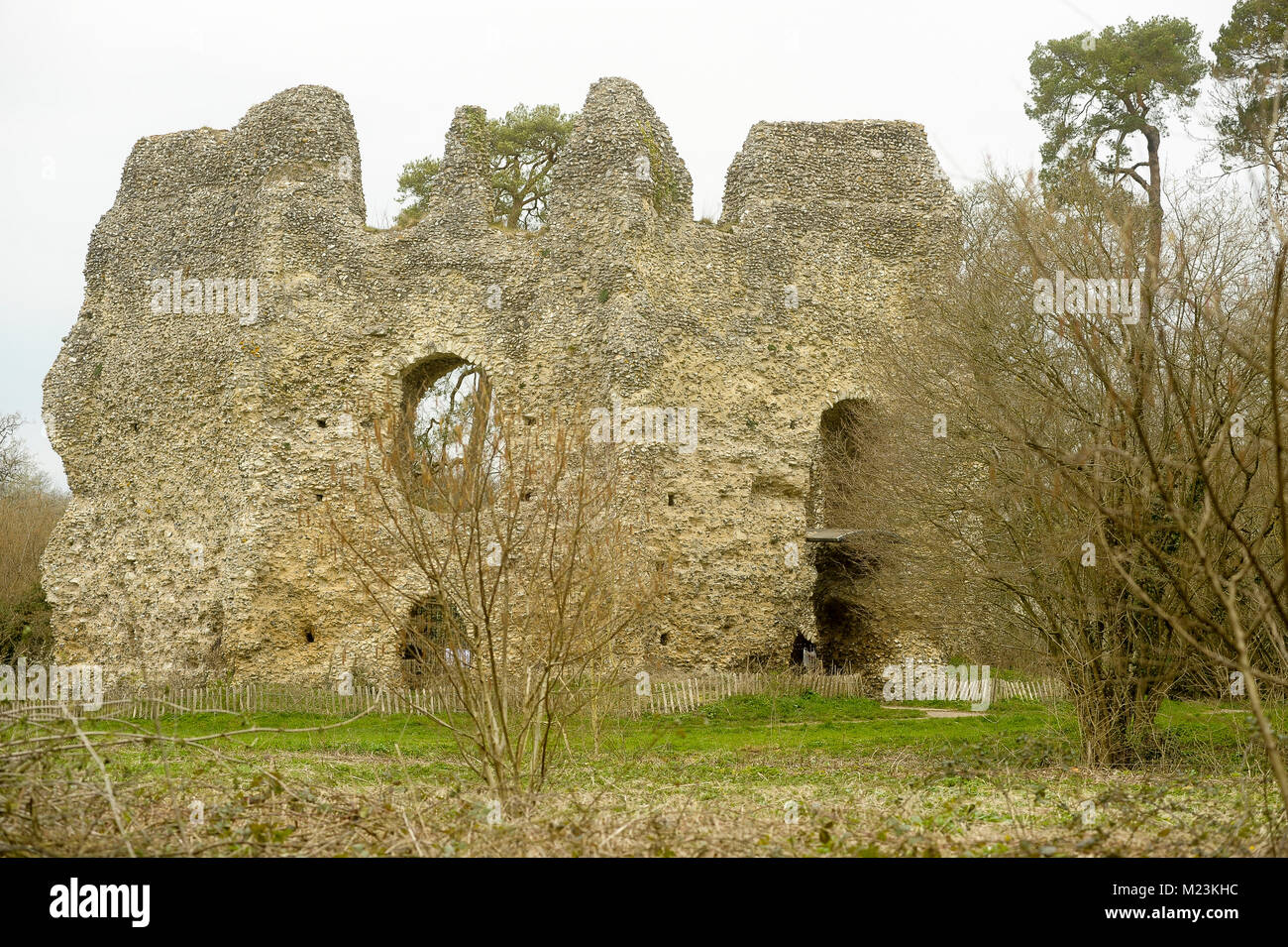 Ruins of Romanesque Gothic Odiham Castle also called King John`s Castle ...