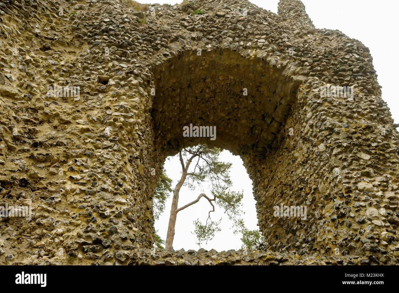Ruins of Romanesque Gothic Odiham Castle also called King John`s Castle ...