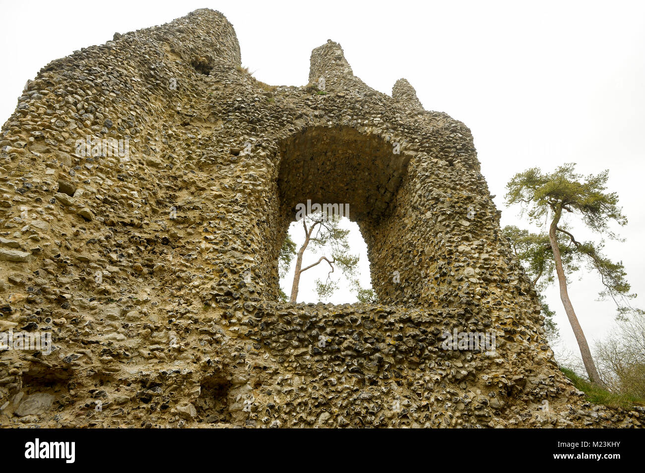 Ruins of Romanesque Gothic Odiham Castle also called King John`s Castle ...