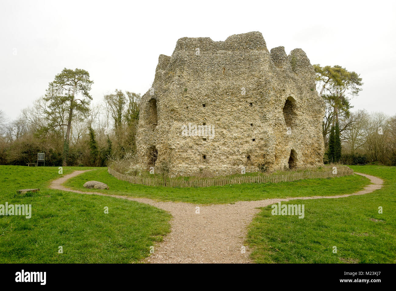 Ruins of Romanesque Gothic Odiham Castle also called King John`s Castle ...