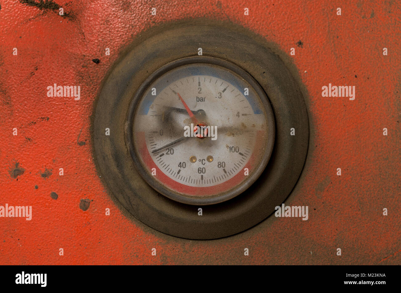 An old and dirty measurement device closeup Stock Photo - Alamy