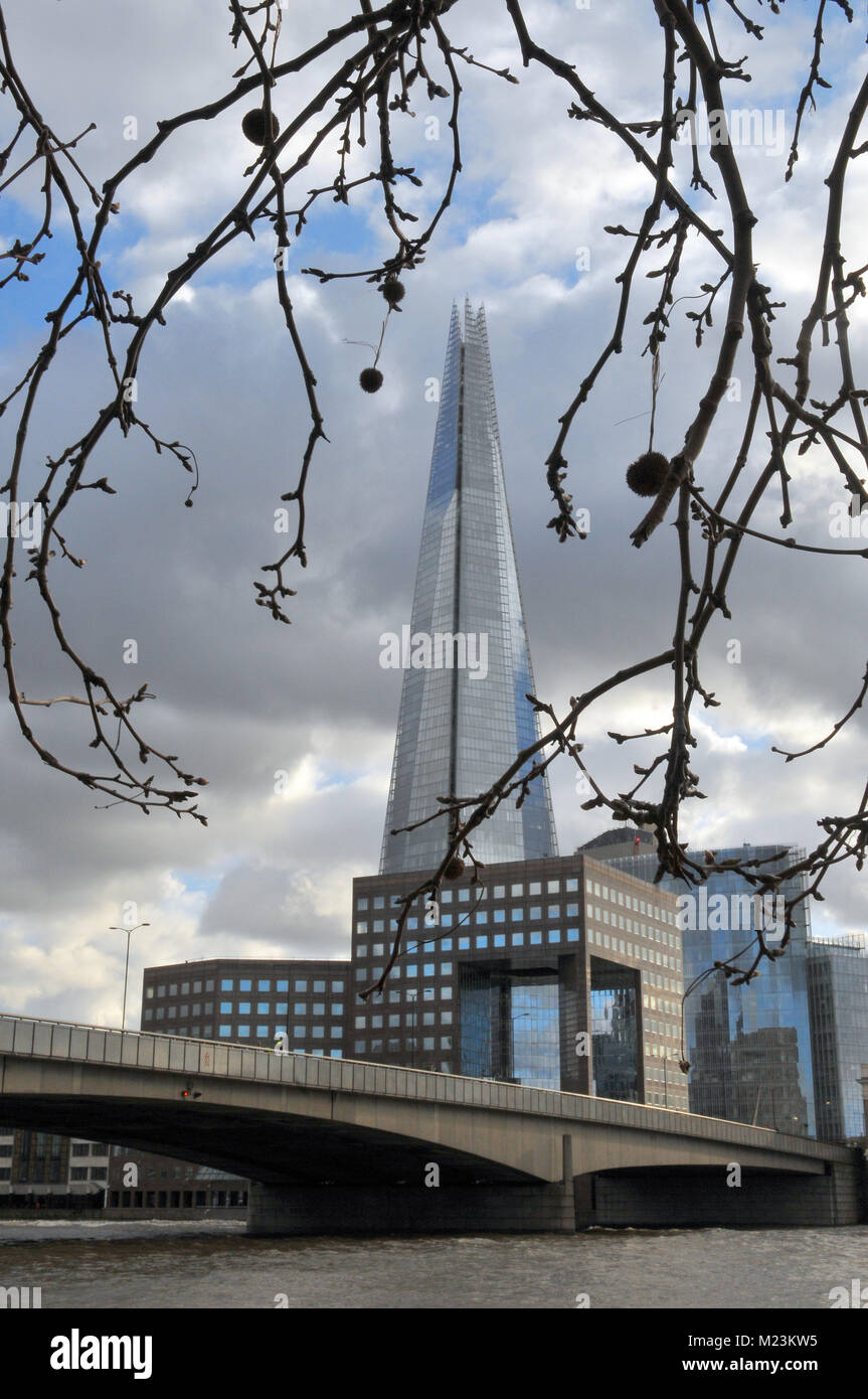 a different and unusual viewpoint of the shard offices or building in ...