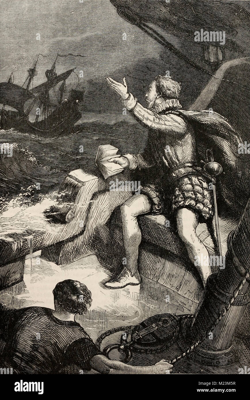 The last moments of Sir Humphrey Gilbert Stock Photo - Alamy