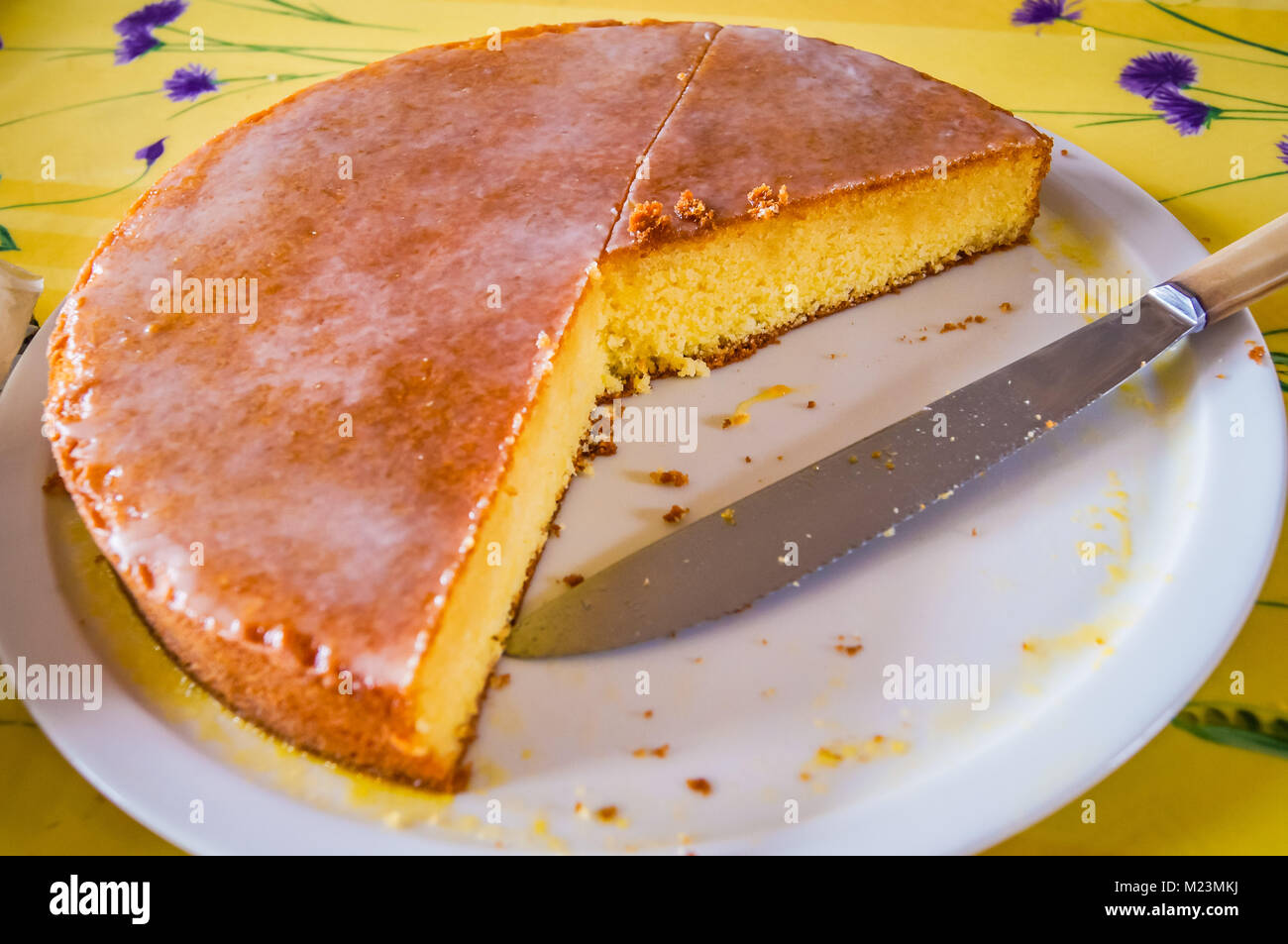 French orange cake with icy sugar on the top Stock Photo - Alamy