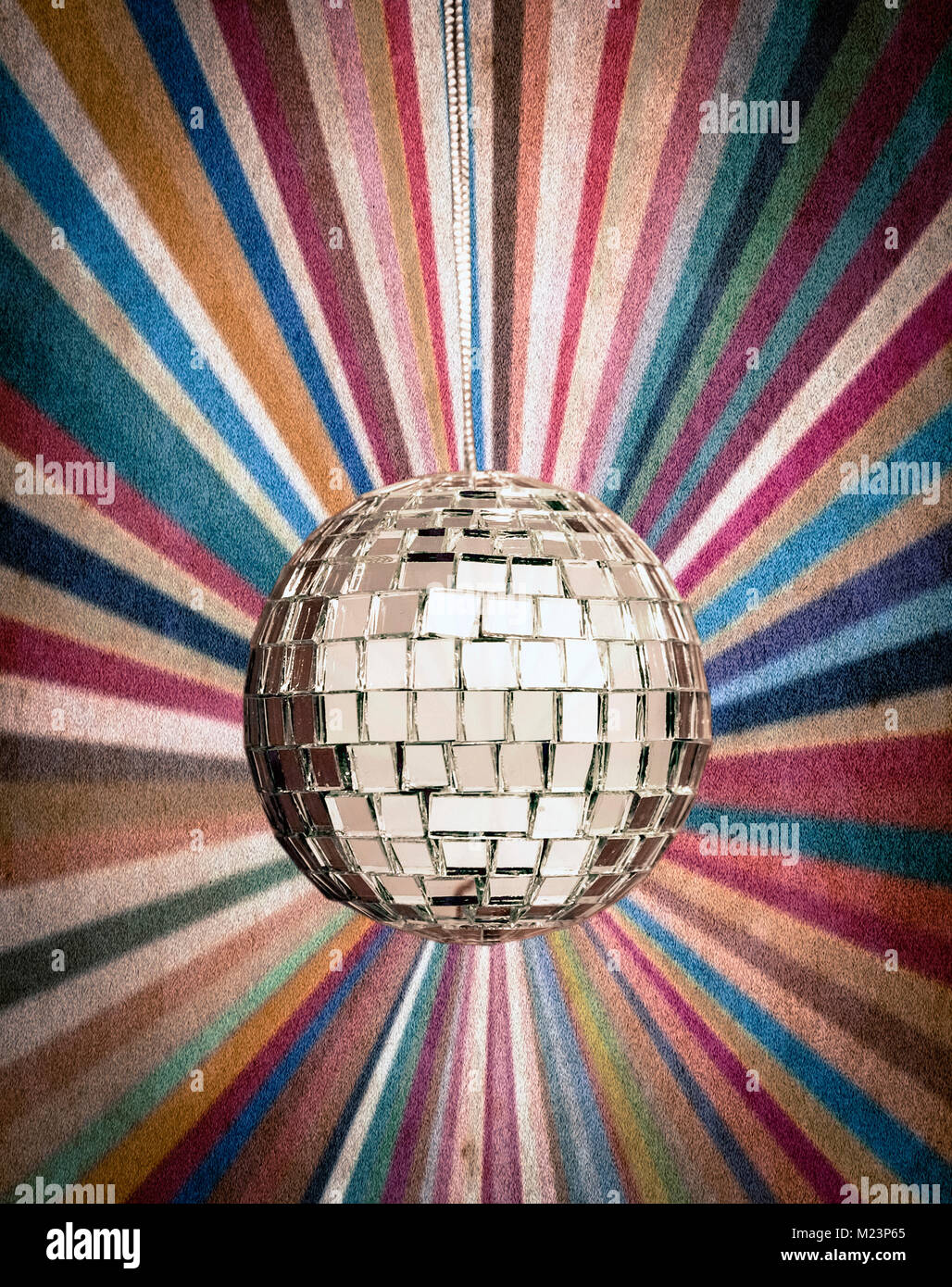 Mirror ball retro background toned image Stock Photo - Alamy