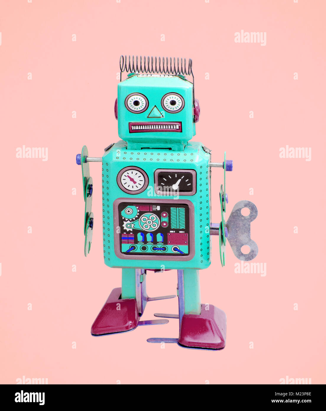 retro robot toy in pastel color Stock Photo - Alamy
