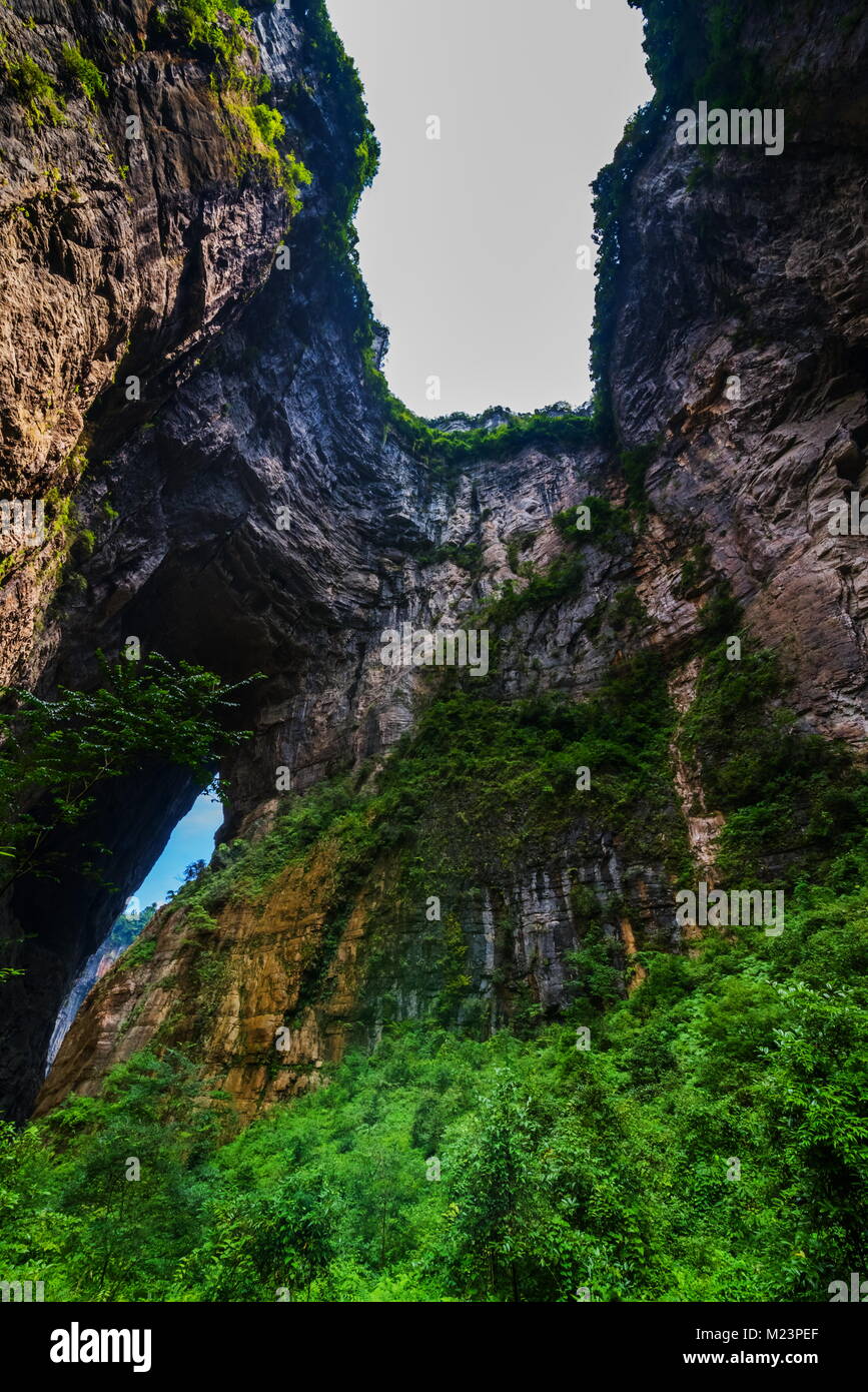 Chongqing China Three Natural Bridges Wulong ancient natural bridge ...