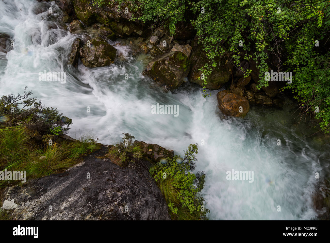 Beutiful nature of stream and forest in Yading national level reserve ...