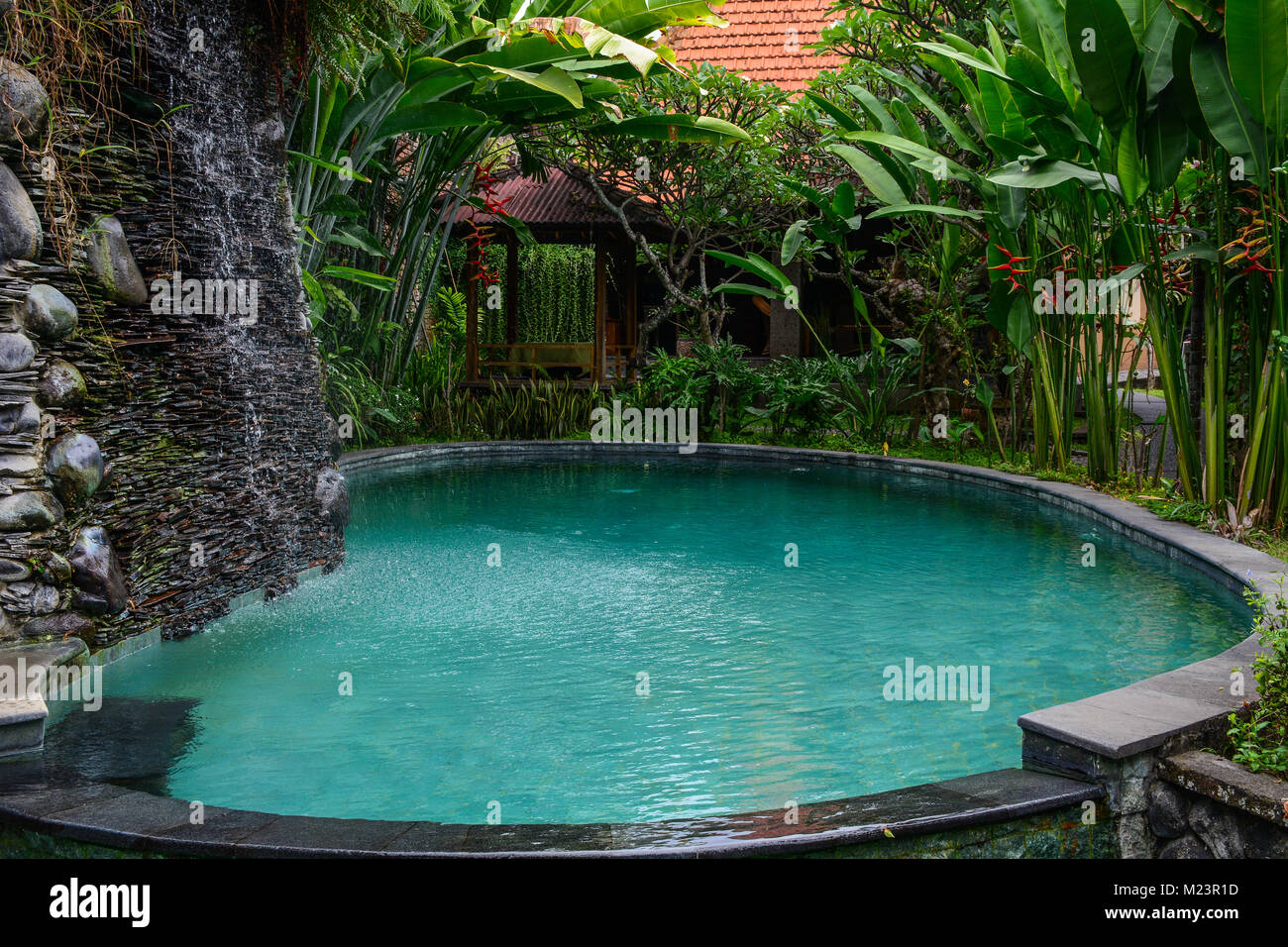 Bali, Indonesia - Apr 20, 2016. Swimming pool of resort in Bali ...