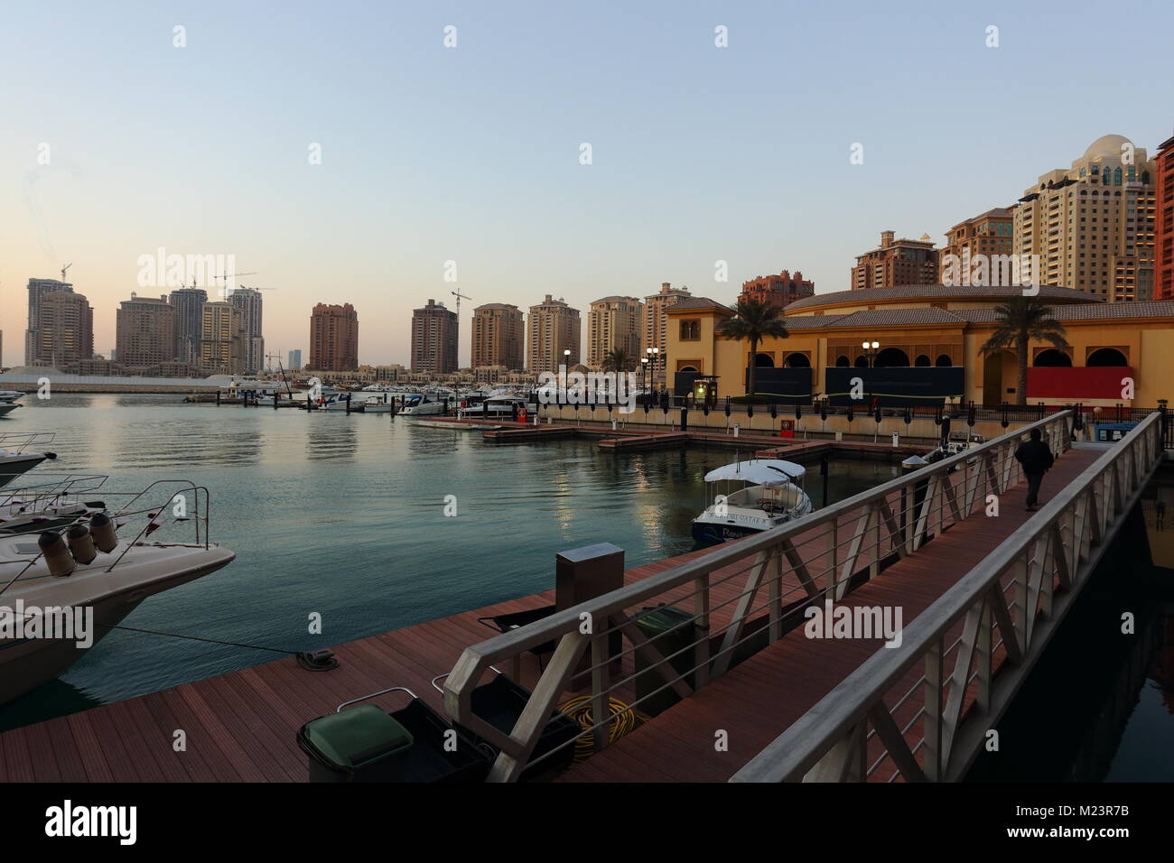 THE PEARL, QATAR - FEBRUARY 3, 2018: A view of the Porto Arabia section ...