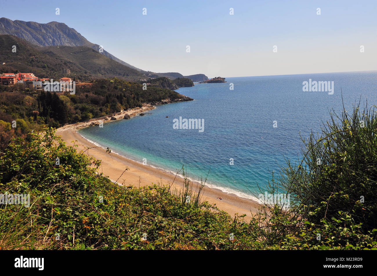 Amazing view of the beach in Montenegro, adriatic coastline Stock Photo ...