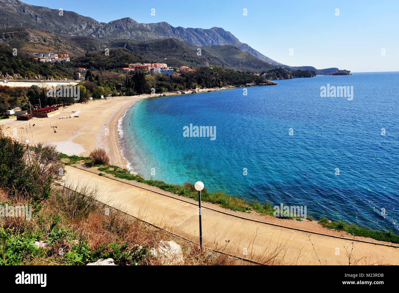 Top view of the beach in Montenegro Stock Photo - Alamy
