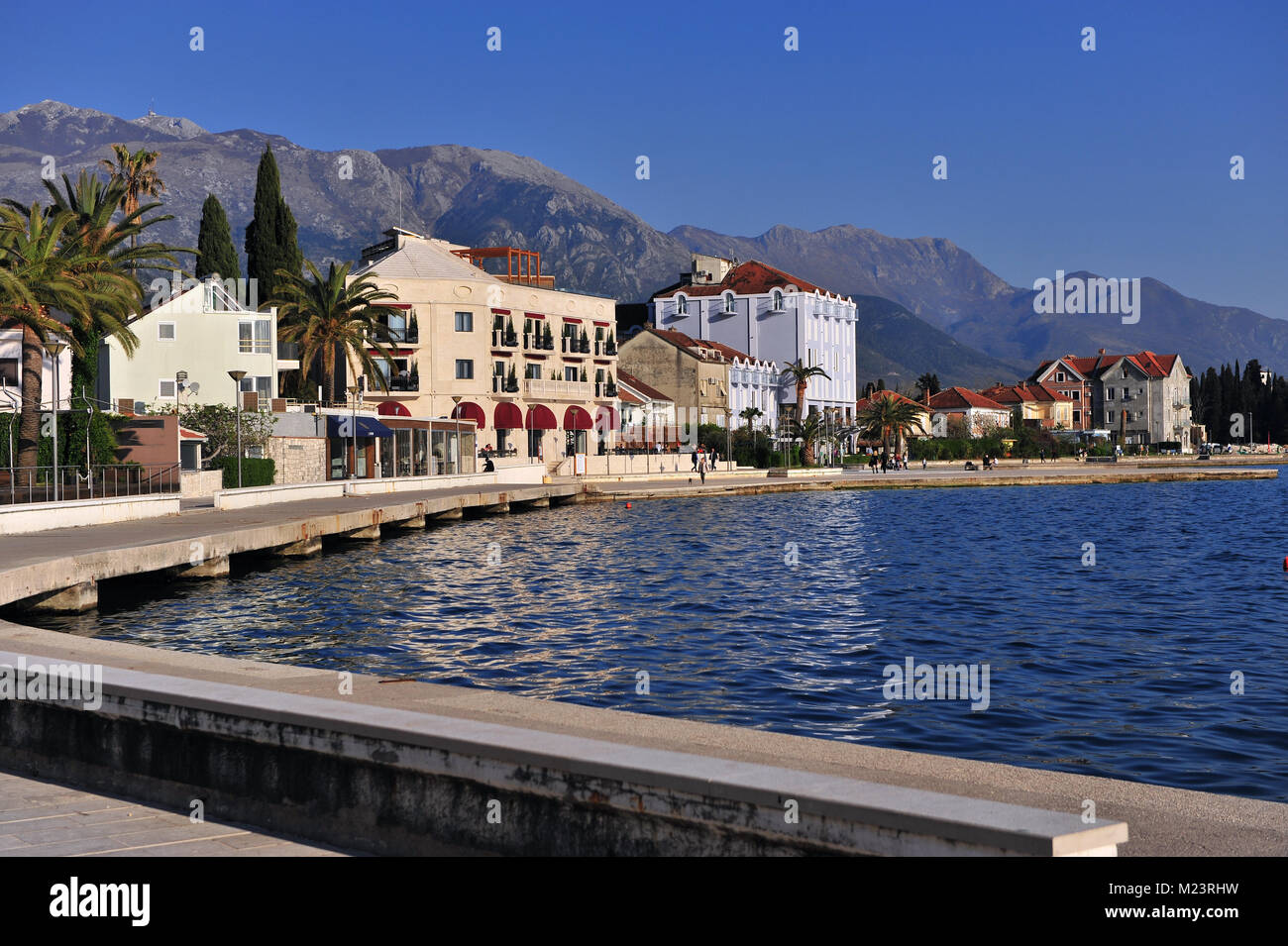 Panorama of Tivat town, Riviera Stock Photo - Alamy