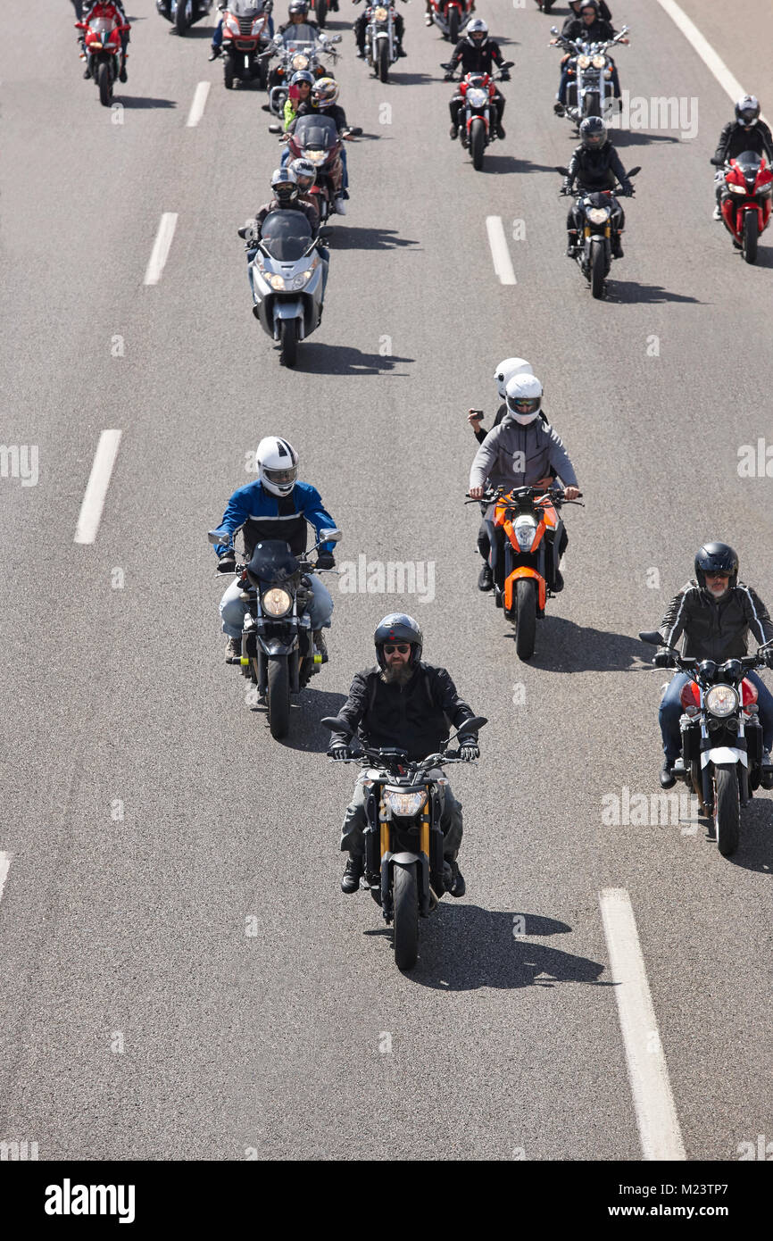 Motorcycle riders on the road. Transportation background. Fun Stock ...