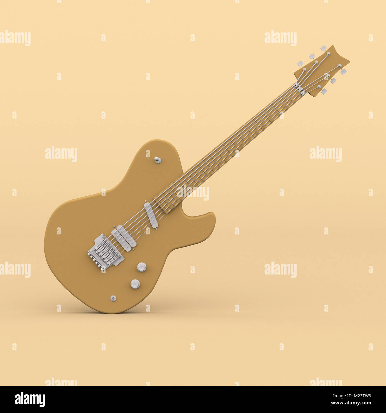 yellow guitar. Minimal abstract art Stock Photo - Alamy