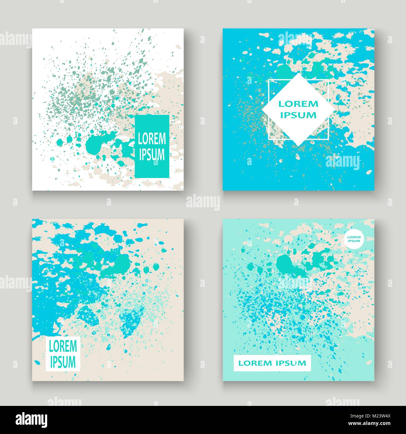 Pastel white cyan explosion paint splatter artistic cover design. Fluid ...