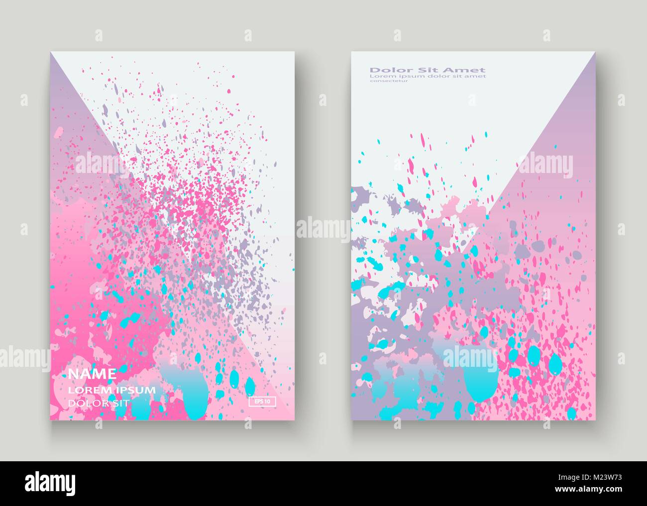 Pastel pink cyan explosion paint splatter artistic cover design. Fluid ...