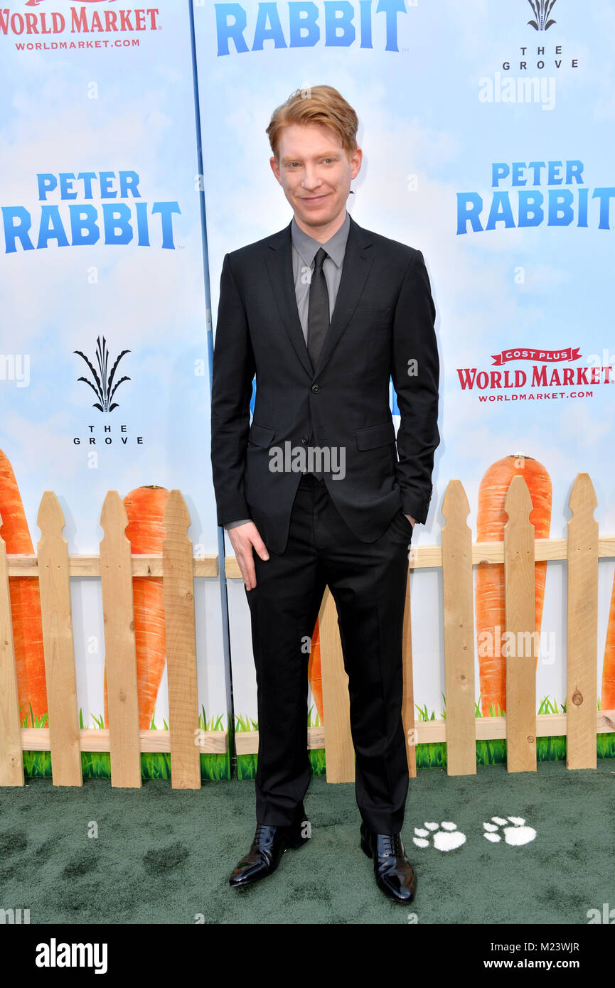 LOS ANGELES, CA. February 03, 2018: Domhnall Gleeson at the world ...