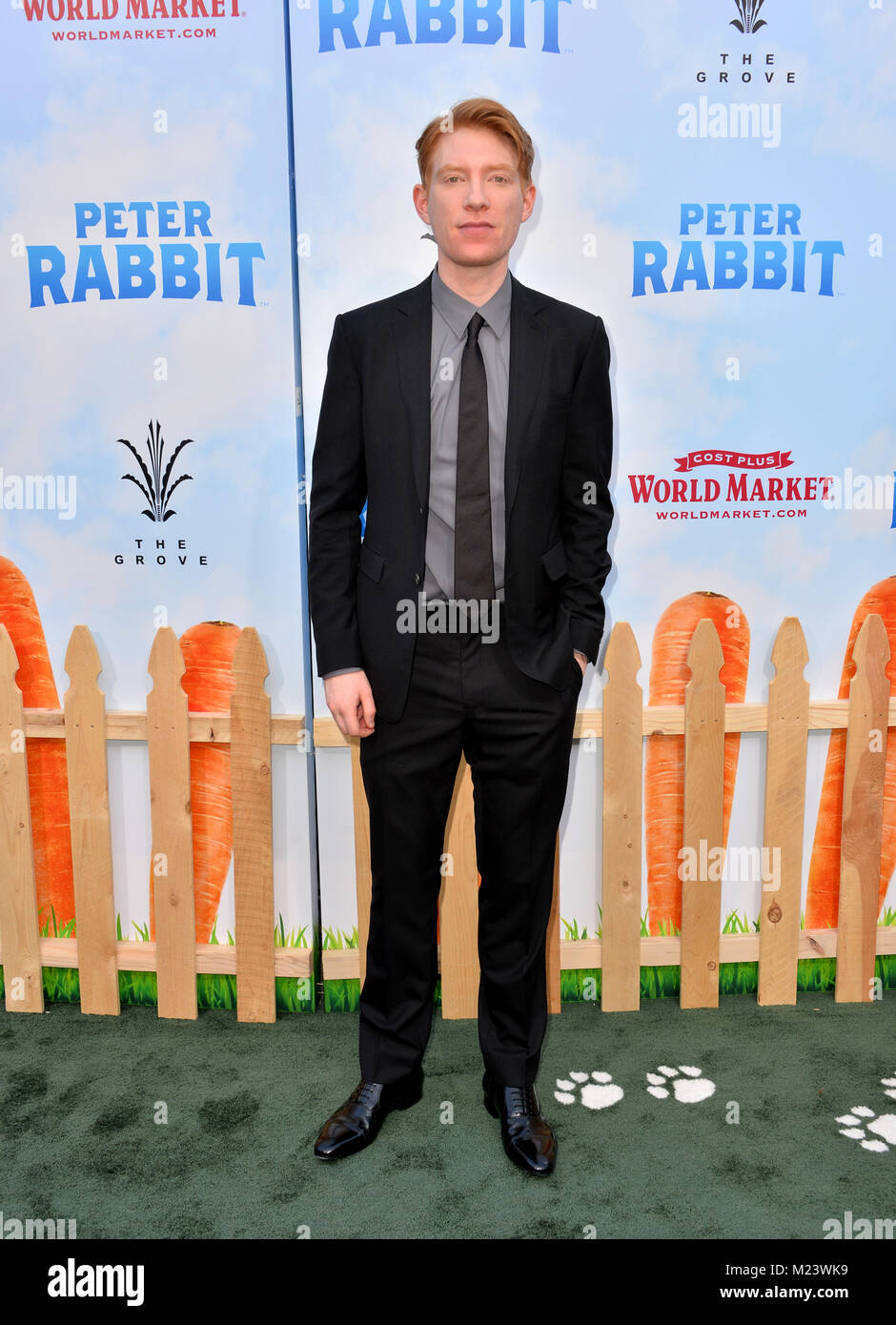 LOS ANGELES, CA. February 03, 2018: Domhnall Gleeson at the world ...