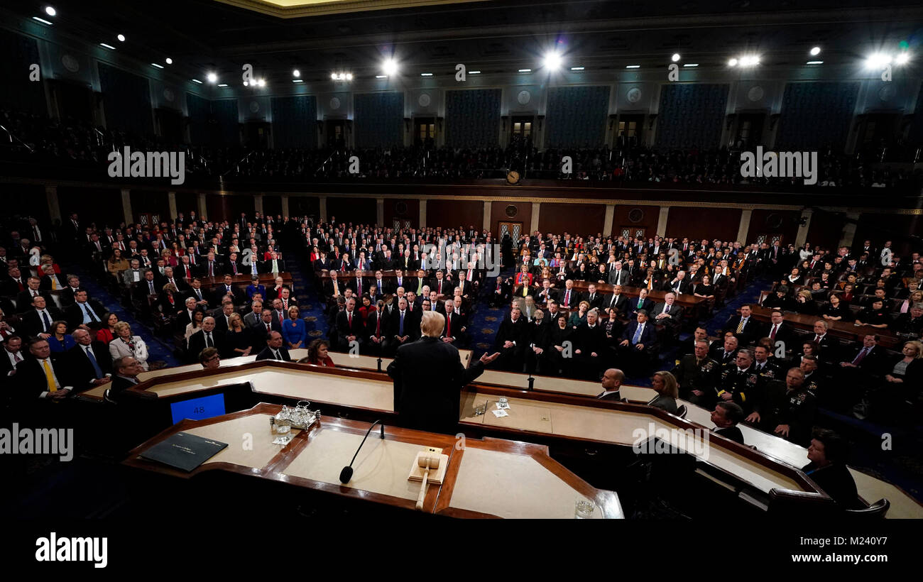 Washington, USA. 30th Jan, 2018. U.S. President Donald Trump delivers ...