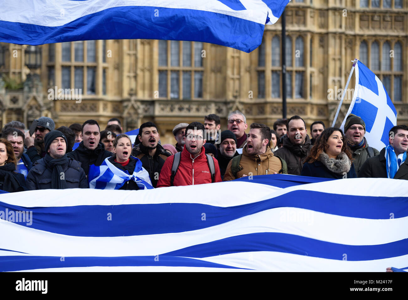 Protesters gathered outside the Palace of Westminster in protest urging ...