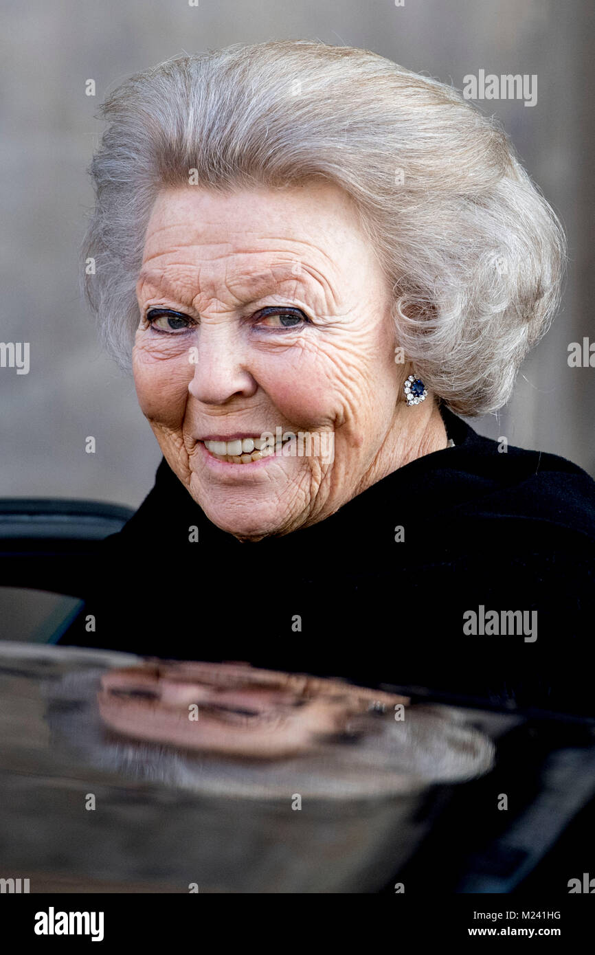 Princess Beatrix leave the royal palace after the 80th birthday ...