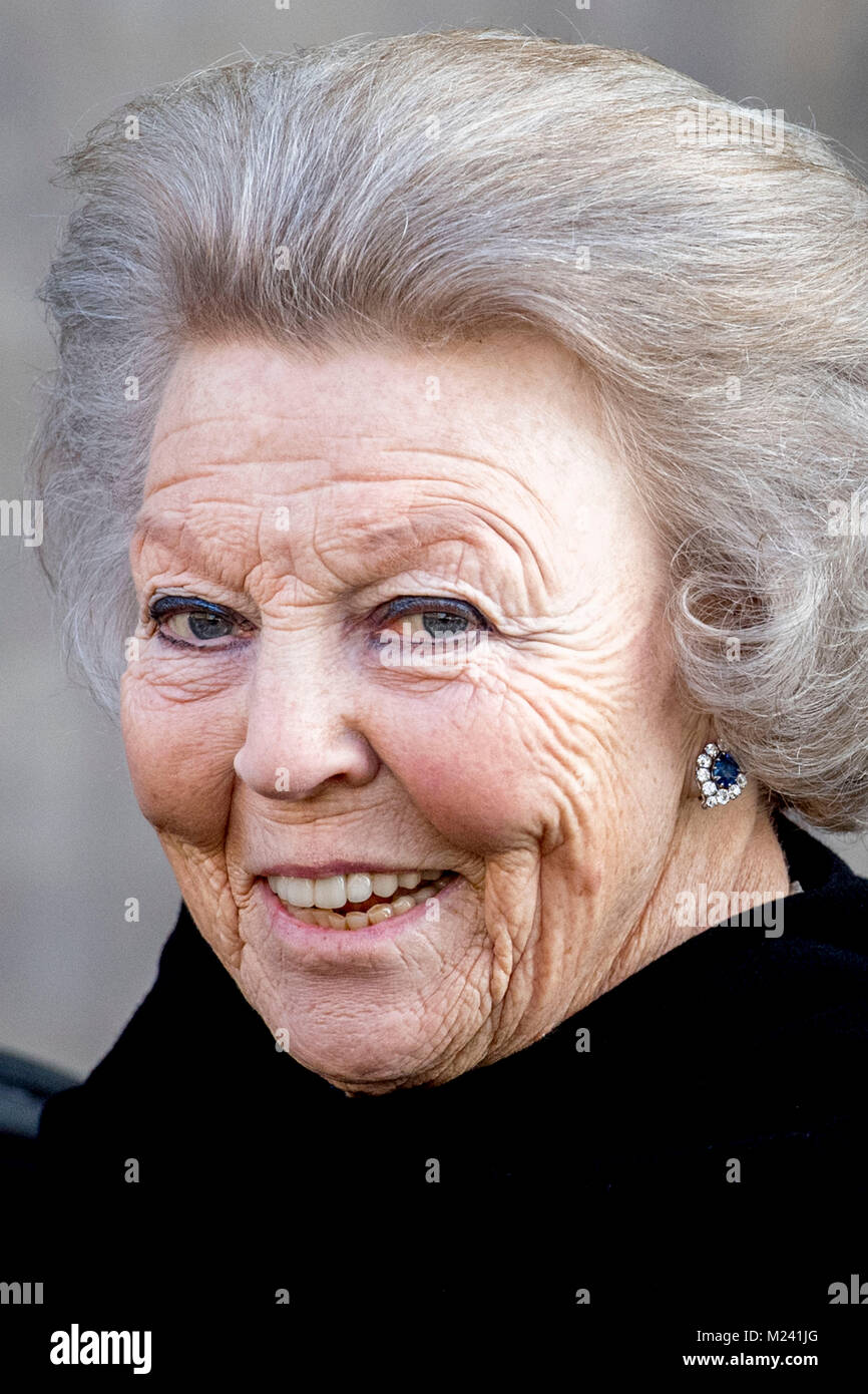 Princess Beatrix leave the royal palace after the 80th birthday ...