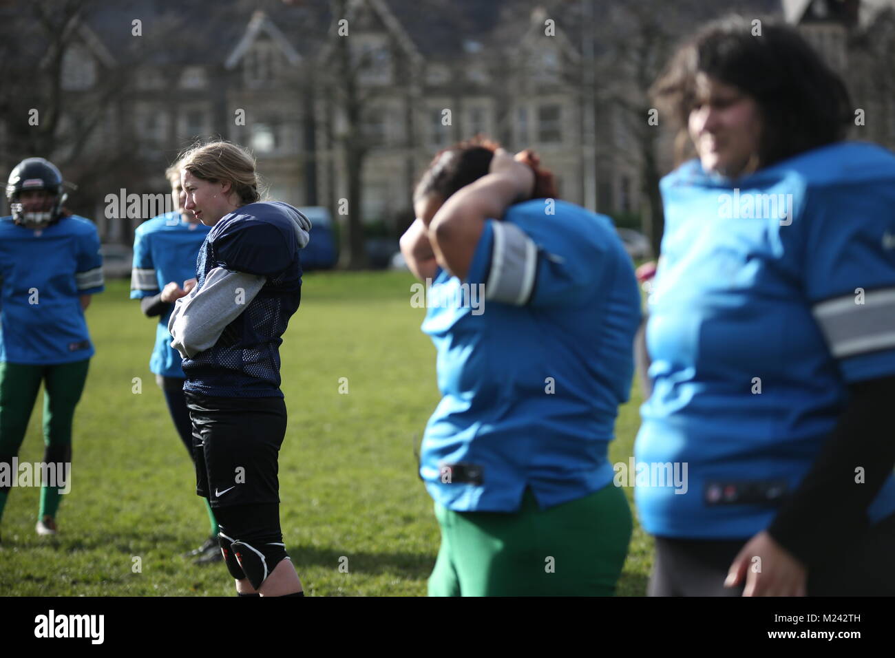 Cardiff, Wales, UK. 4th February 2018. The Cardiff Valkries, the only ...