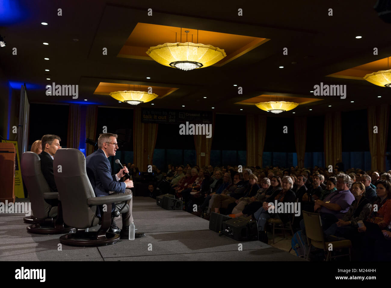 Seattle, Washington: Ted Wheeler speaks during the "Mayors of Cascadia ...