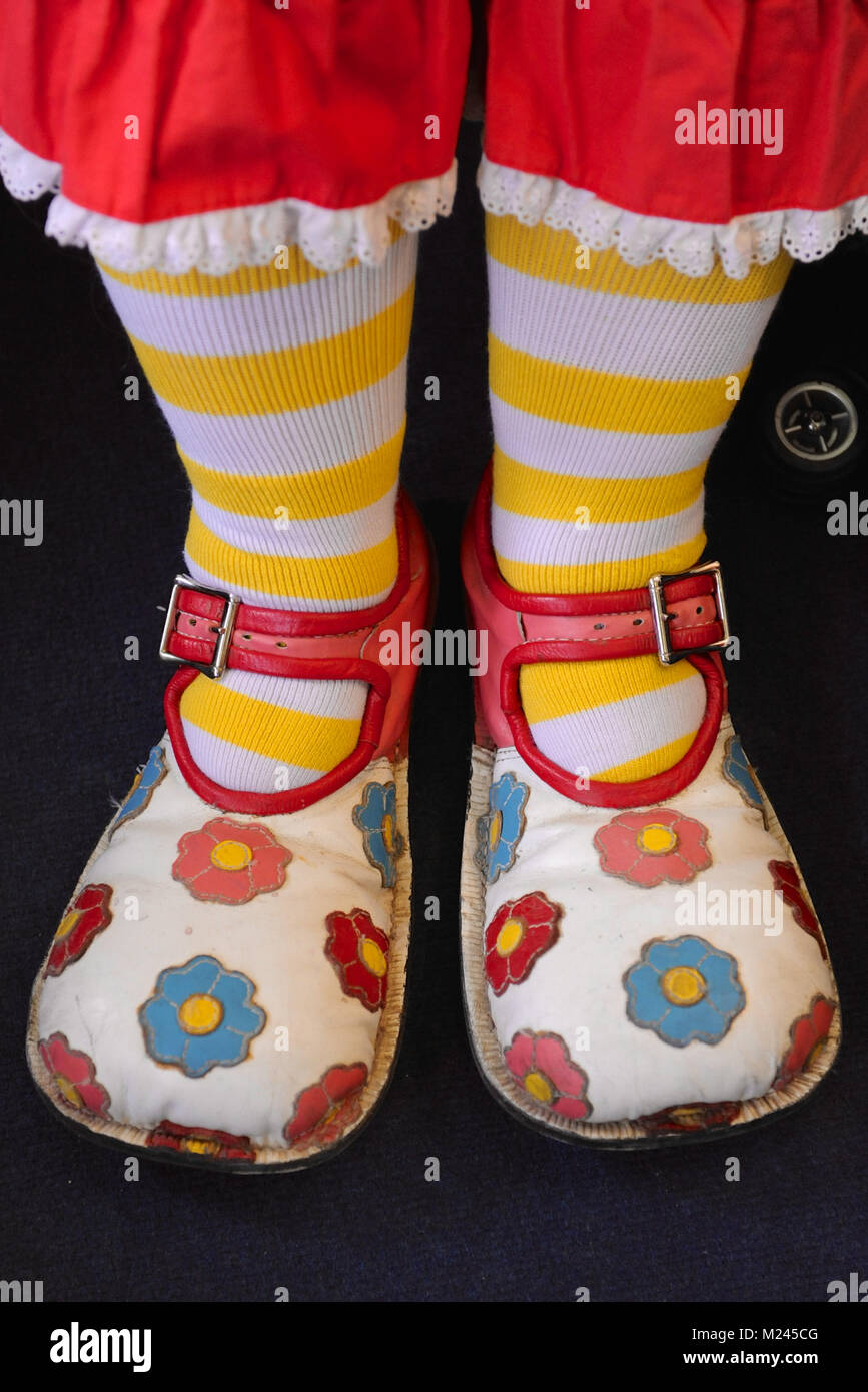 The shoes of Dee Dee a clown attending the 72nd Annual Grimaldi Clown ...