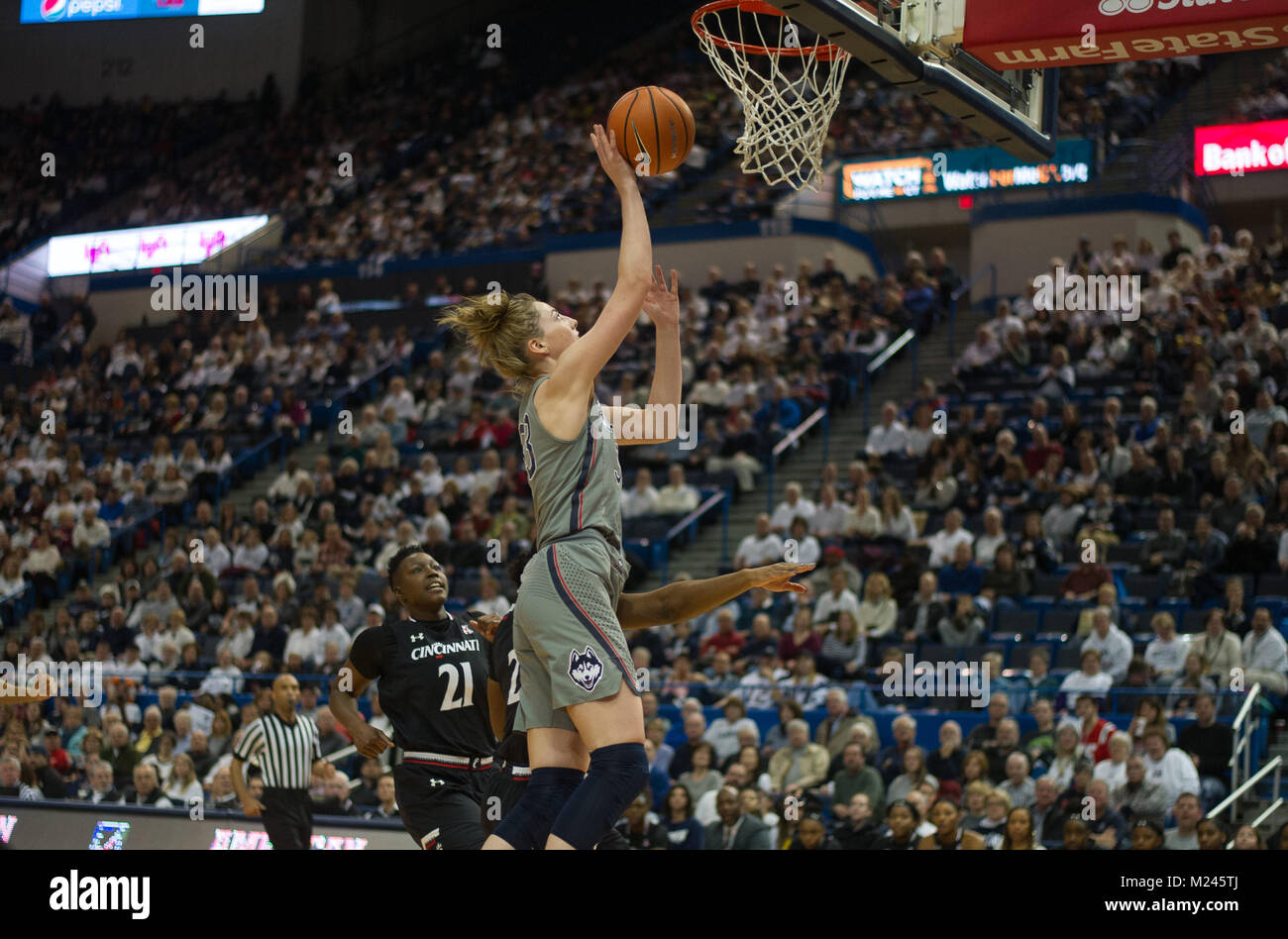 Hartford, CT, USA. 4th Feb, 2017. KatieLou Samuelson (33) of the Uconn ...