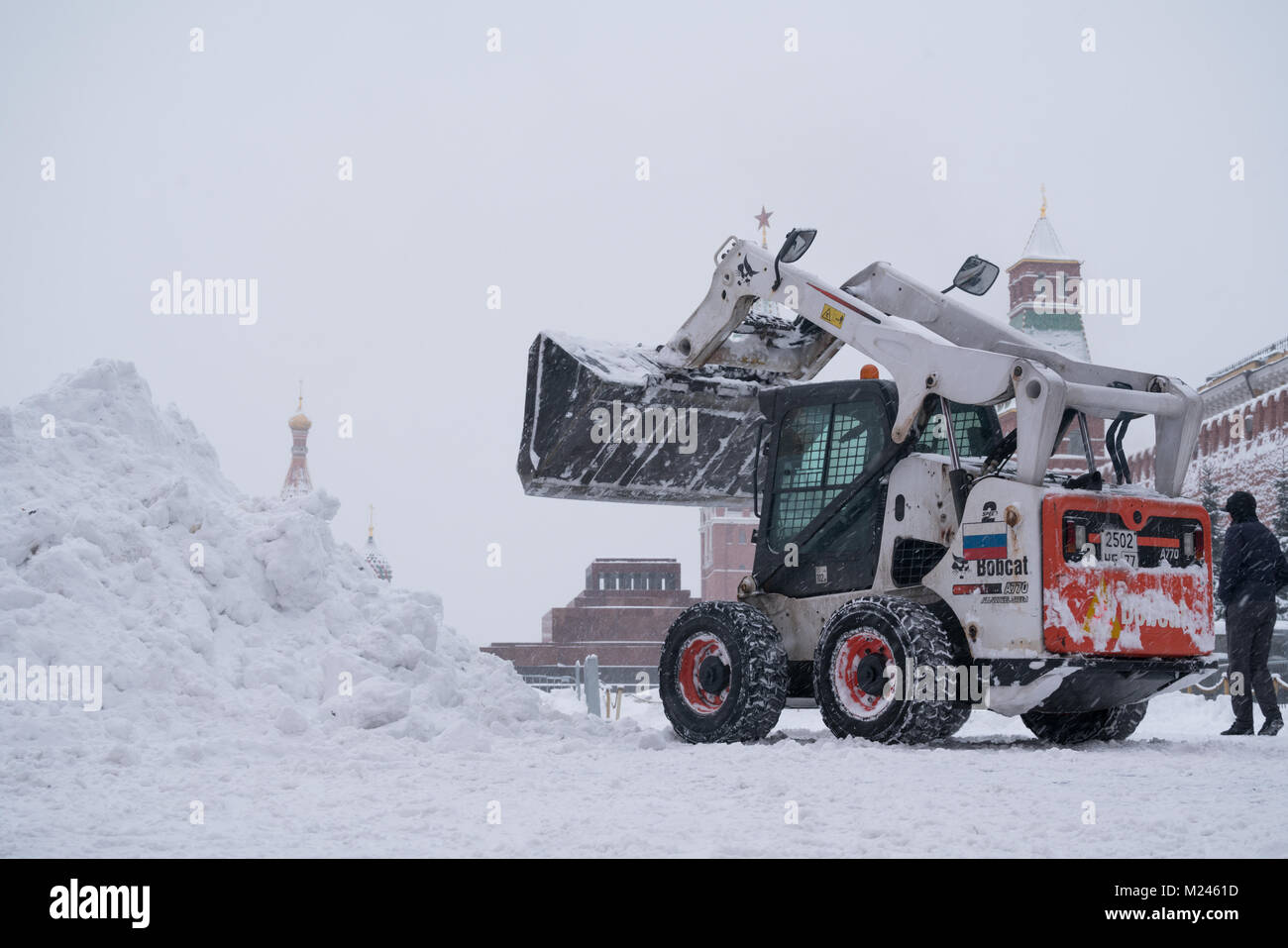 Red Square, Moscow, Russia. 04 February 2018, Heavy snowfall in Moscow ...