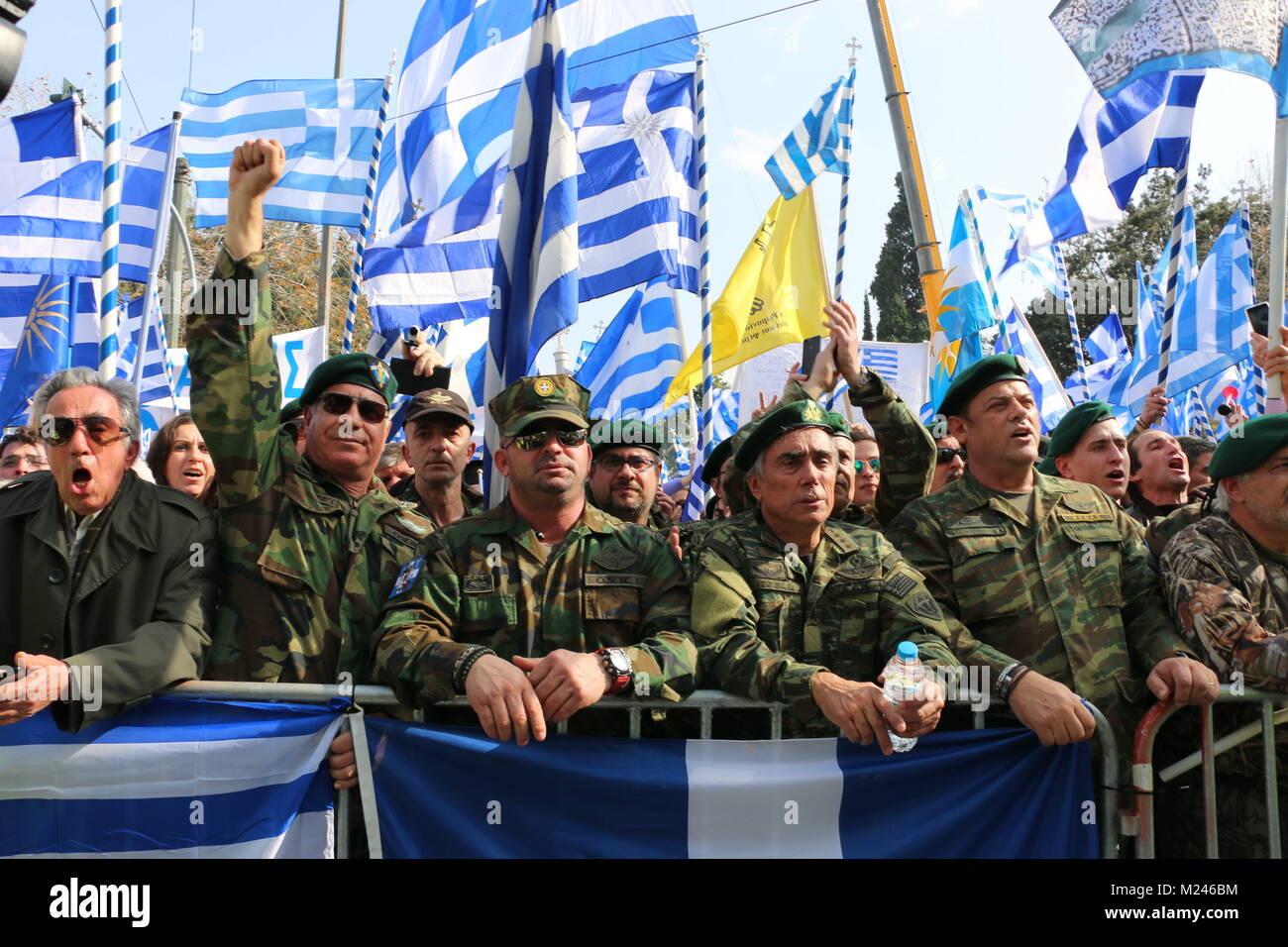 Athens, Greece. 4th Feb, 2018. Former Greek special forces members take ...