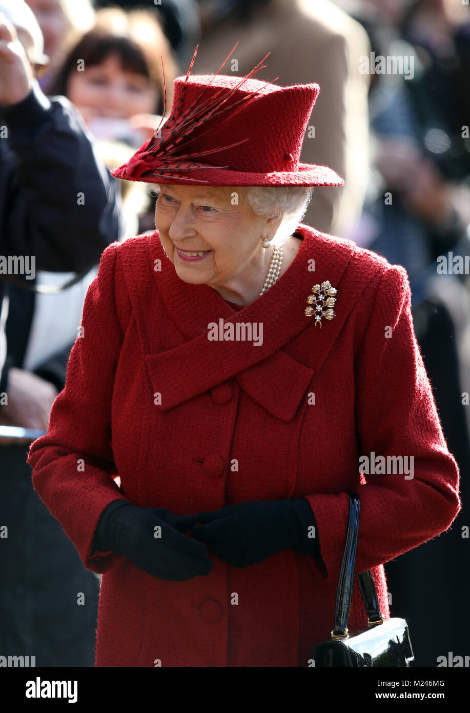 HM Queen Elizabeth II does a public walkabout after attending the ...